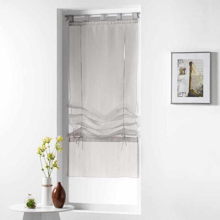 Store droit a passants 60 x 180 cm voile raye horizon Taupe - Cdiscount ...