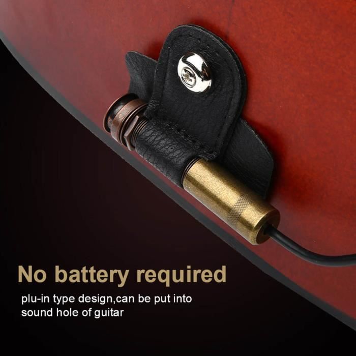Pick-up de guitare acoustique, micro en bois externe fermée magnétique ...