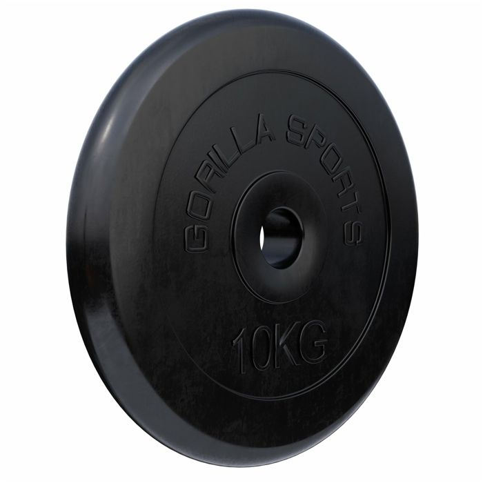GORILLA SPORTS® Disques de Poids - Individuel, 10 kg, Ø 30/31mm, Noir ...