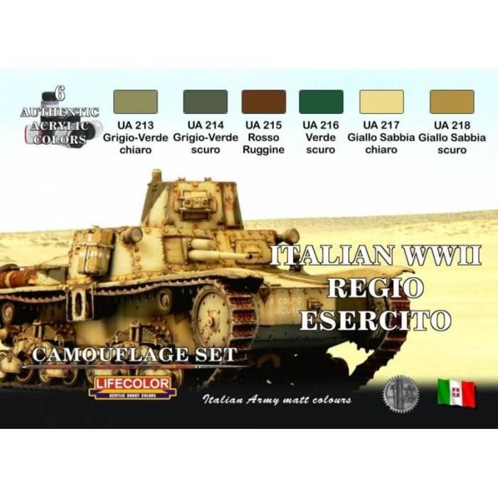 LIFECOLOR - Peinture Italian Wwii Regio Esercito 6x 22ml Acrylic Colour ...