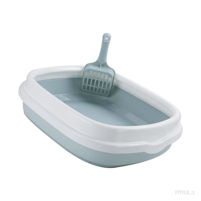 Bac à litière anti-éclaboussures pour chat, nettoyage facile avec cadre ...