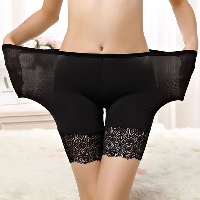 Sous-vêtement,Short de sécurité en dentelle Sexy pour femmes,culotte taille haute sans couture ...