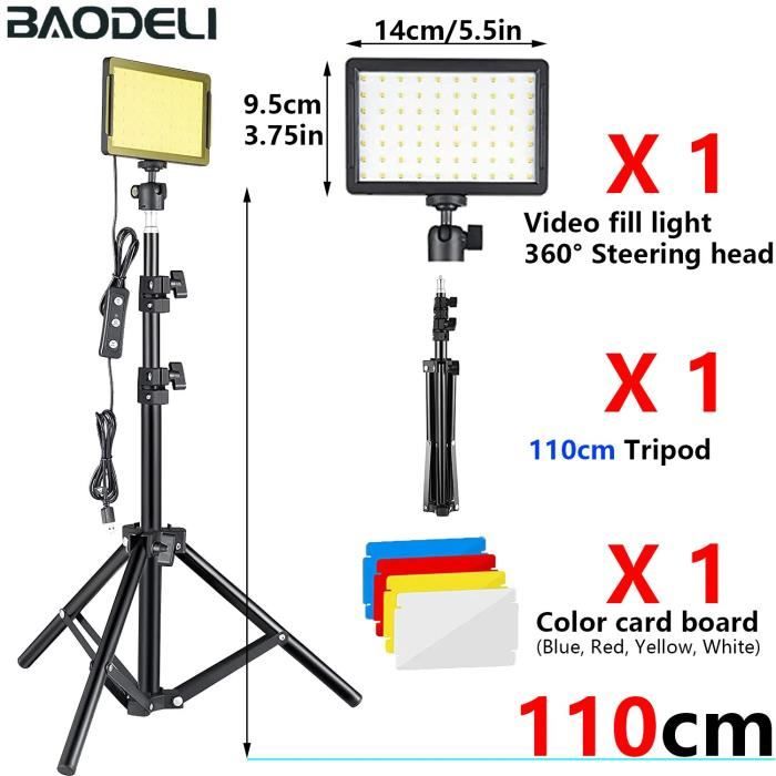 Panneau d'éclairage vidéo LED avec trépied,éclairage de photographie ...