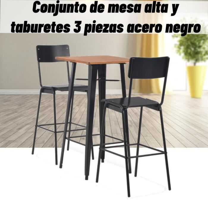 FOR Mobilier de bar Meubles de salle manger 60x60x108cm 3pcs acier ...