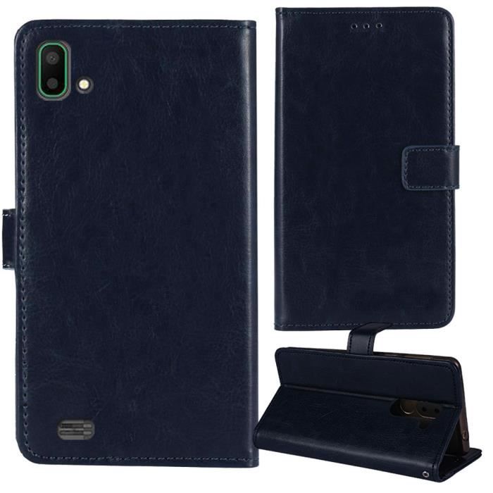 JYT Bleu Fonce Premium Flip Veritable Cuir Housse Coque Pour SFR Altice ...