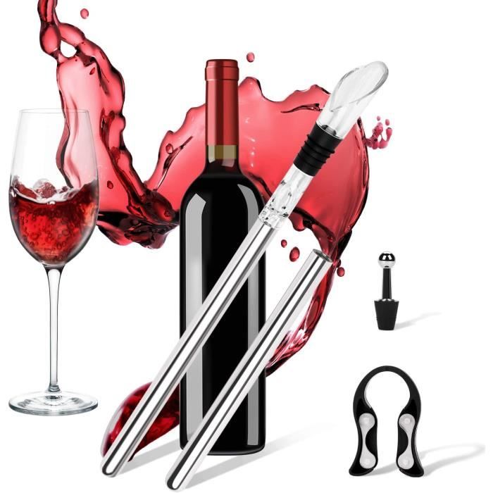2Pcs Rafraichisseur De Bouteille De Vin Bâton, 5 En 1 Rafraîchisseur À ...