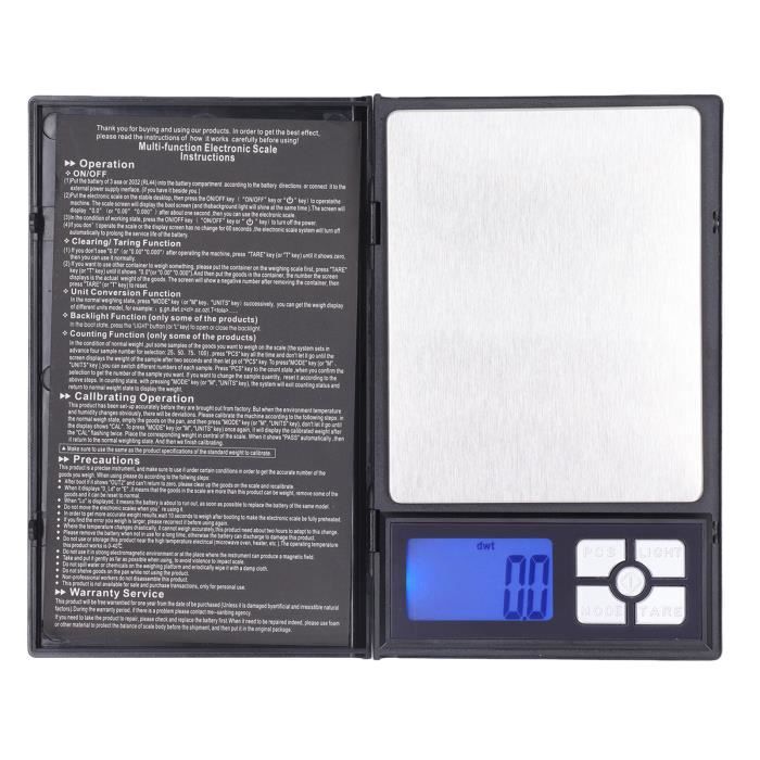 Zerone pesée de cuisine Gram Scale Digital Display Food Kitchen Peser ...