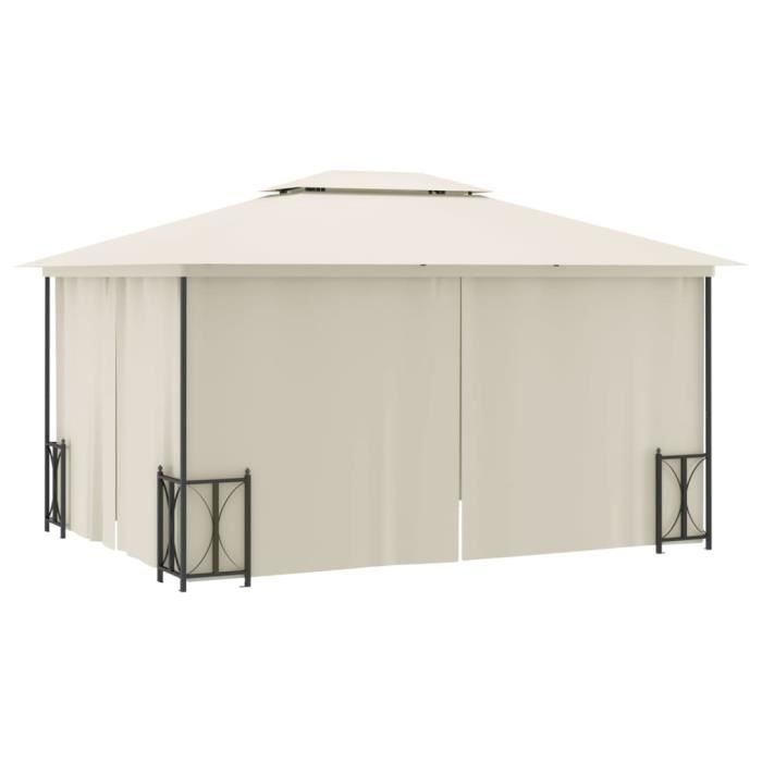 Tonnelle - VIDAXL - 3x4 m - Crème - Acier - Polyester - Autoportante ...