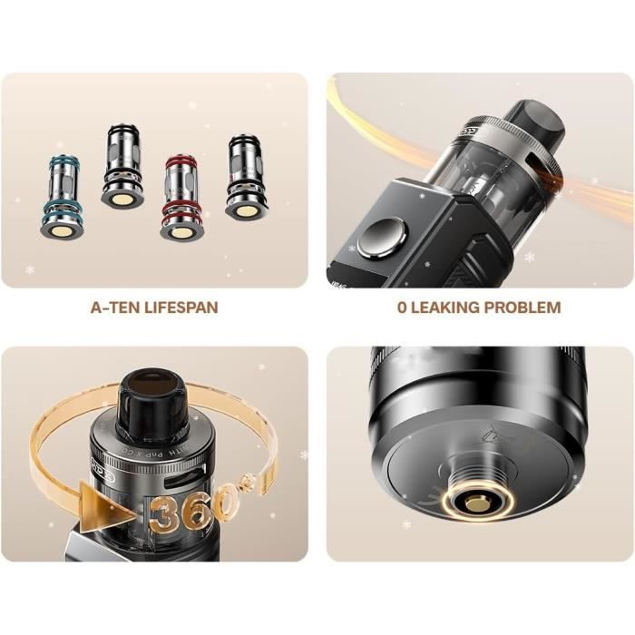 VOO**POO PnP X Pod Tank DTL MTL avec une capacité de 5 ml Atomiseur Fit ...