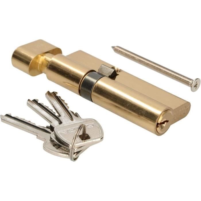 Cylindre De Serrure 35-55 En Laiton Avec Bouton De Serrure À Cylindre ...