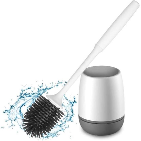 Brosse Wc En Silicone Avec Kit De Support À Séchage Rapide, Nettoyage Sans Coins Morts, Brosse ...