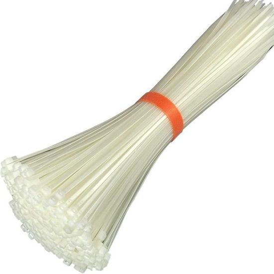 Collier de Serrage en Nylon 300 mm × 3,6 mm Attache Câble Plastique ...