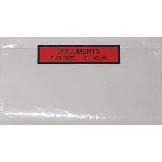 Pochettes document ci-inclus DL Format 22,5 x 12,2 cm Plastique ...