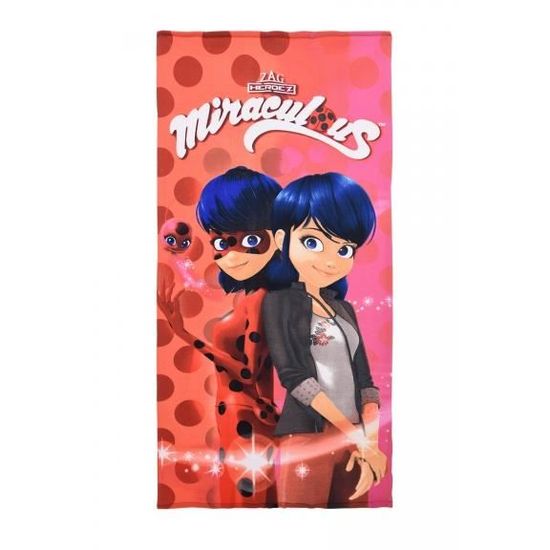 Serviette de plage MIRACULOUS LADYBUG Marinette microfibre fille ...