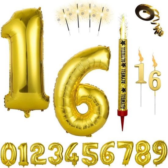 Ballon Chiffre Anniversaire-Ballon 16-Ballon Chiffre 16-Ballon 16 Ans ...