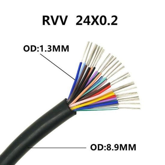 Câble-fil - Fil de signal flexible de 2 mètres - PVC à noyau de cuivre ...