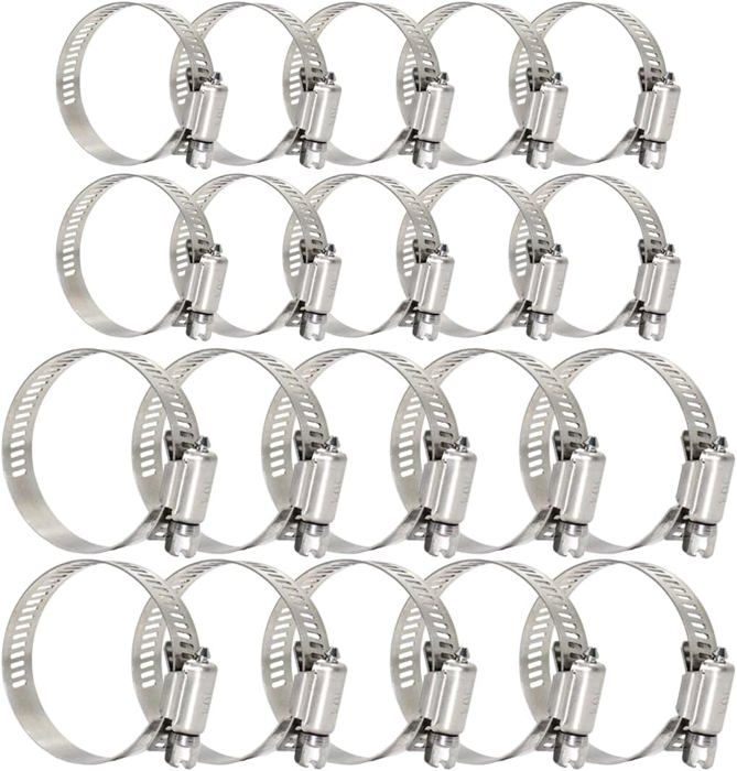 Collier serrage inox,collier de serrage métallique,20 pièces, 8-12 mm ...