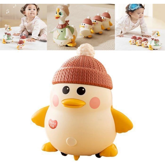Tummy Time Duck Family Toy, Swinging Crawling Walking Duck with Baby ...