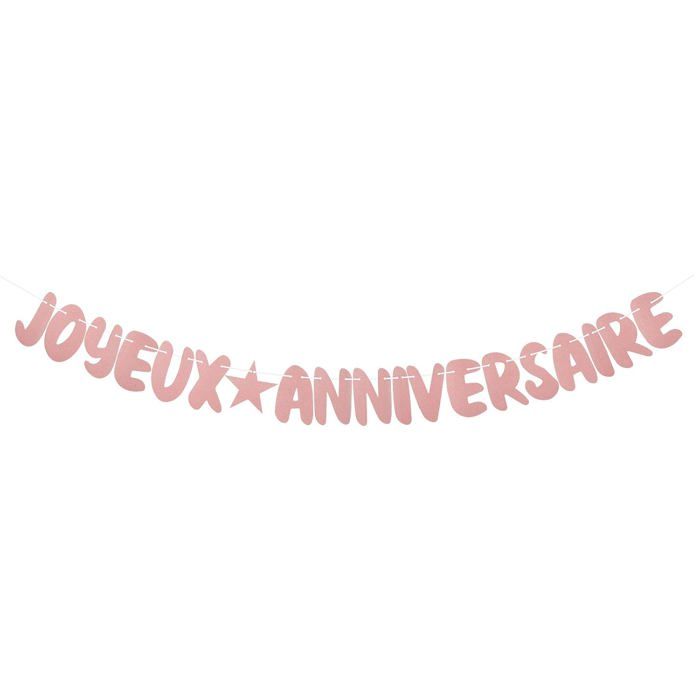 Joyeux Anniversaire Rose Gold Glitter Bannière Banderole Pailleté ...