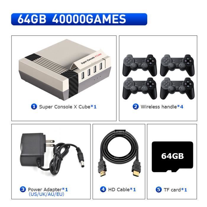 Cube-64-706-4 - Console de jeu vidéo Super X Cube, 256 Go, jusqu'à ...