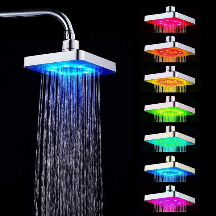 Tête de douche avec éclairage LED à 7 couleurs, pour un bain à domicile ...