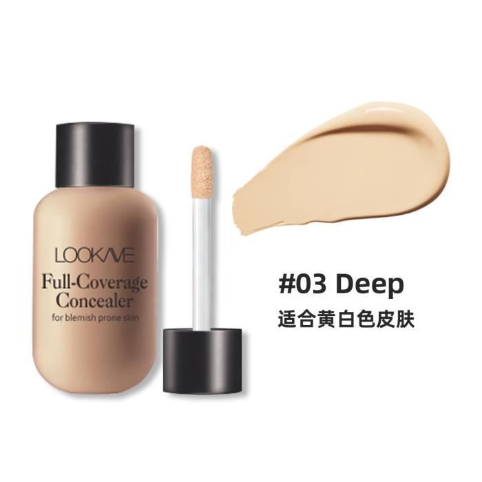 LOOKAVE concealer foundation liquid 03 Deep léger et respirant couvre ...