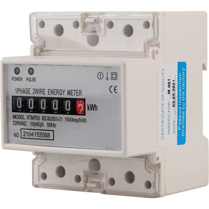 Compteur Électrique, Kwh Compteur 220V 10(40) A Numérique 1 Phase 2 ...