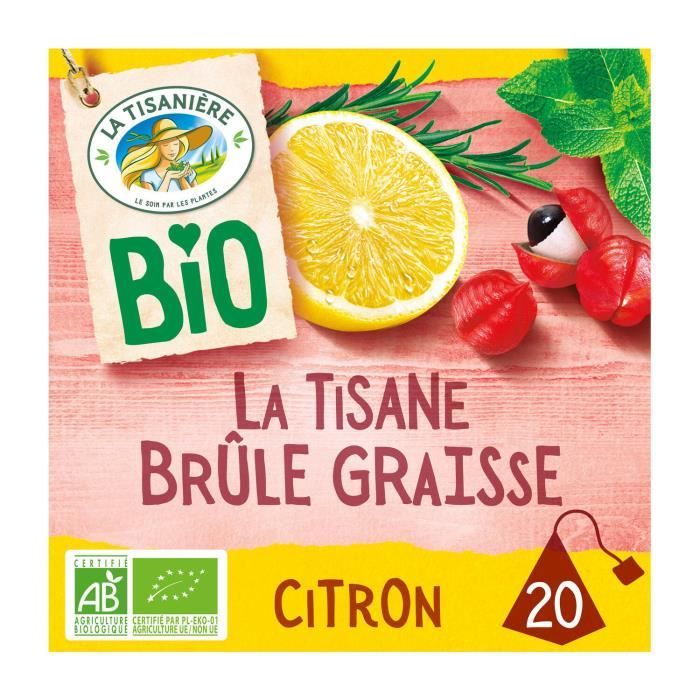 LOT DE 4 - LA TISANIERE - Infusion Bio La Tisane Brûle Graisse Citron ...