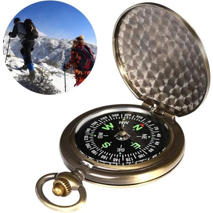 Boussole de Poche, Boussole Poche en Laiton Waterproof Portable Montre ...