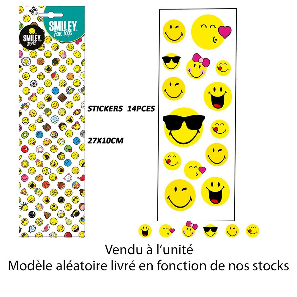 Jeu de stickers Smiley - Jaune - Lot de 14 - Cdiscount Jeux - Jouets