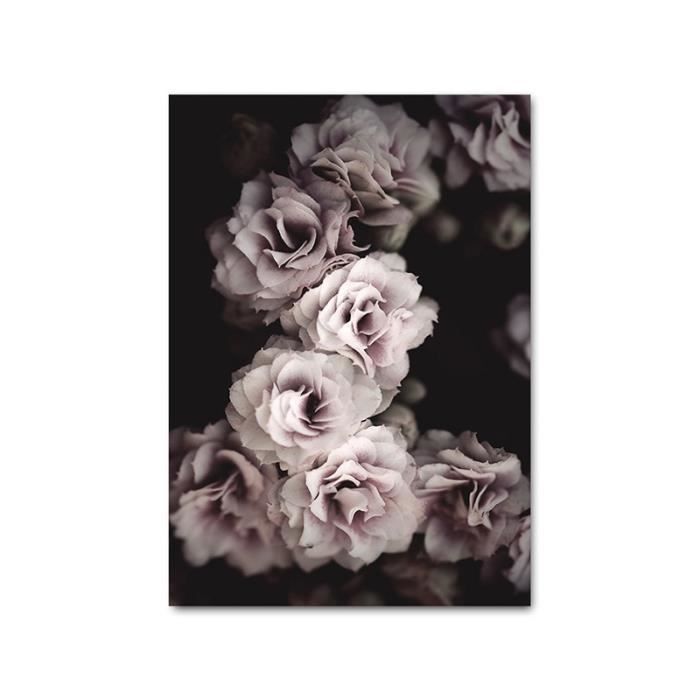 Affiche murale avec fleur de Rose Rose, toile scandinave, peinture ...