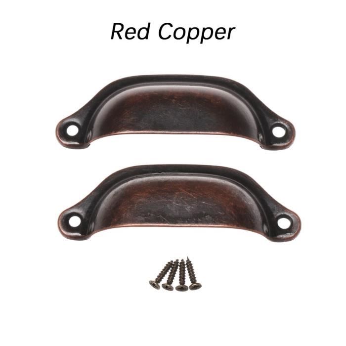 Cuivre rouge A - Poignées de porte de garde robe en fer rétro, coque en ...