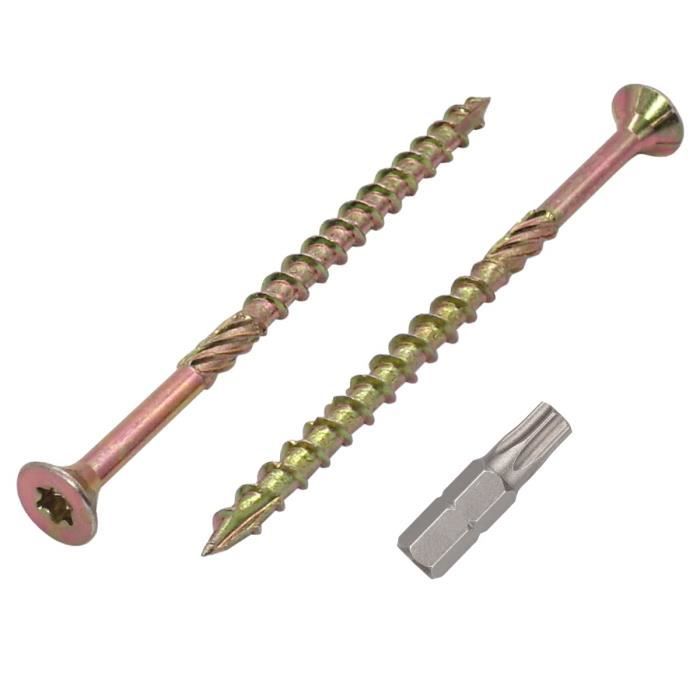 Lot De 10 Vis À Bois En Acier Zingué Jaune Tête Torx Type 17 Tête ...