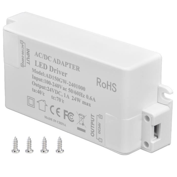 Pilote LED MAD - GOTOTOP - Transformateur LED AC 100-240V - 24W - Blanc ...