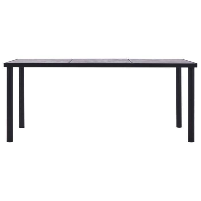 Table de salle à manger - HURRISE - Noir et gris béton - Rectangulaire ...