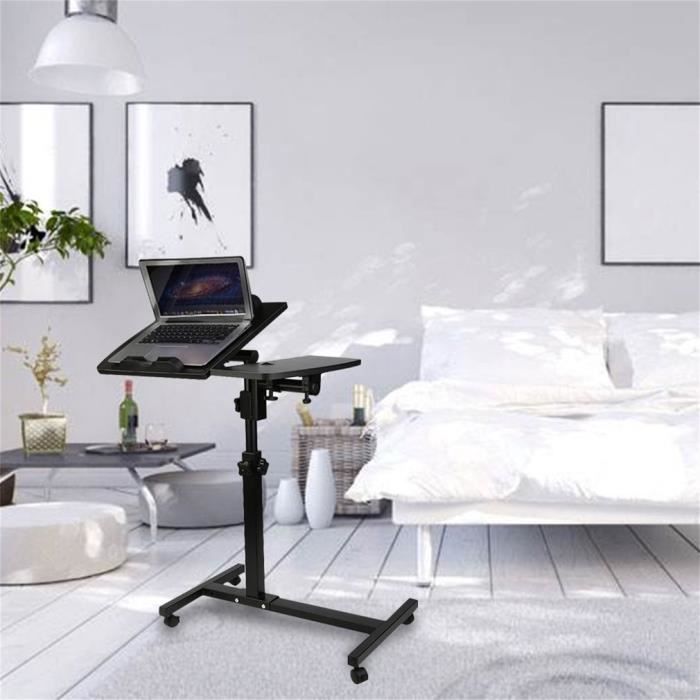 Table de Lit à roulettes Support Inclinable Ordinateur Tablette pour PC ...