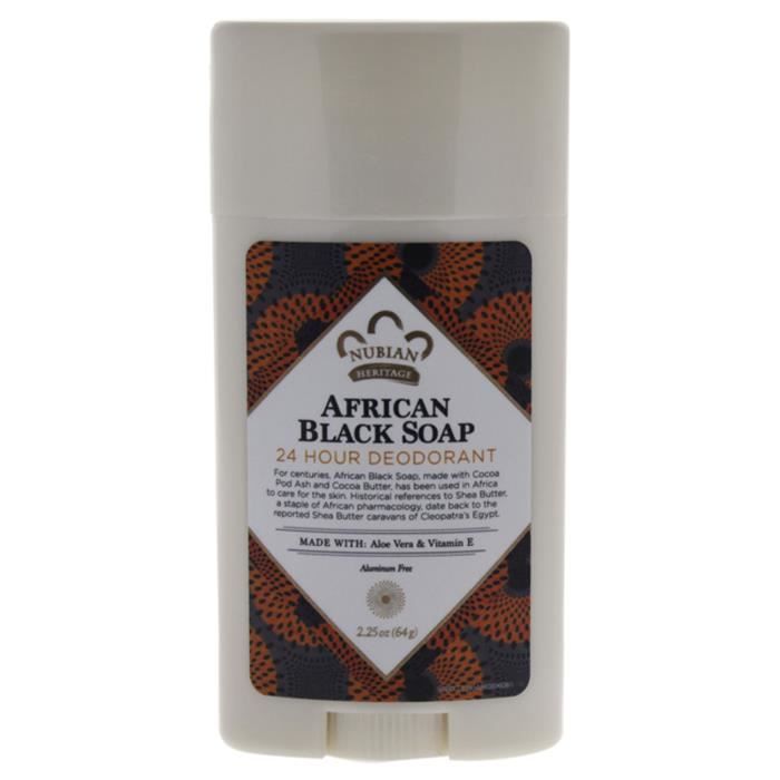 Nubian Heritage Savon noir africain déodorant 24 heures 2.25 oz Bâton ...