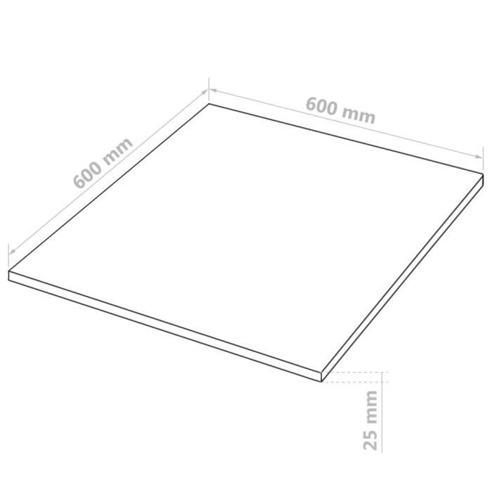 Plaques de MDF 4 pcs Carré 60x60 cm 25 mm - SALUTUYA - BD1348 ...