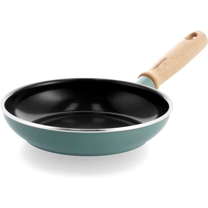 Mayflower Poêle À Frire Antiadhésive En Céramique De 20 Cm, Manche En Bois Vintage, Sans Pfas ...