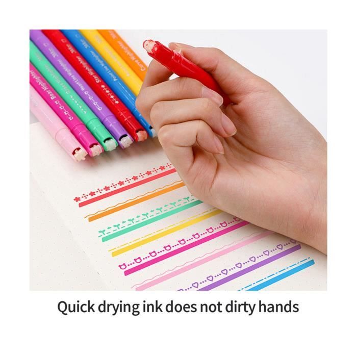 Ensemble de Stylos Surligneurs EsthéTiques, 8 Stylos Marqueurs à Double ...