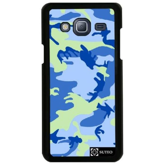 Coque Samsung Galaxy J3 2016 (SM-J320) - Camouflage Militaire Bleu ...