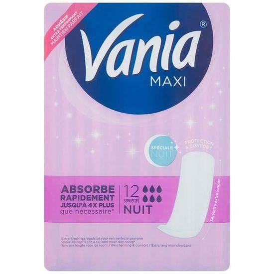 LOT DE 2 - VANIA - Maxi Serviettes hygiéniques Nuit Super Plus - paquet ...
