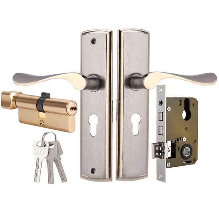 Serrure de porte - VBESTLIFE - Modèle 64502 - Aluminium - Noir - Corps ...