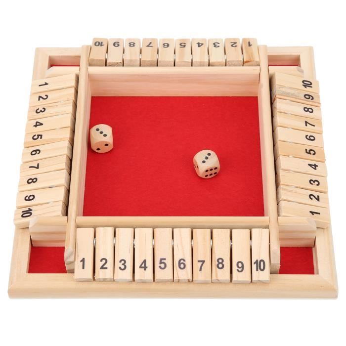 EJ.life Jeu de dés Shut the Box Jeu de dés en bois fermé la boîte 4 ...