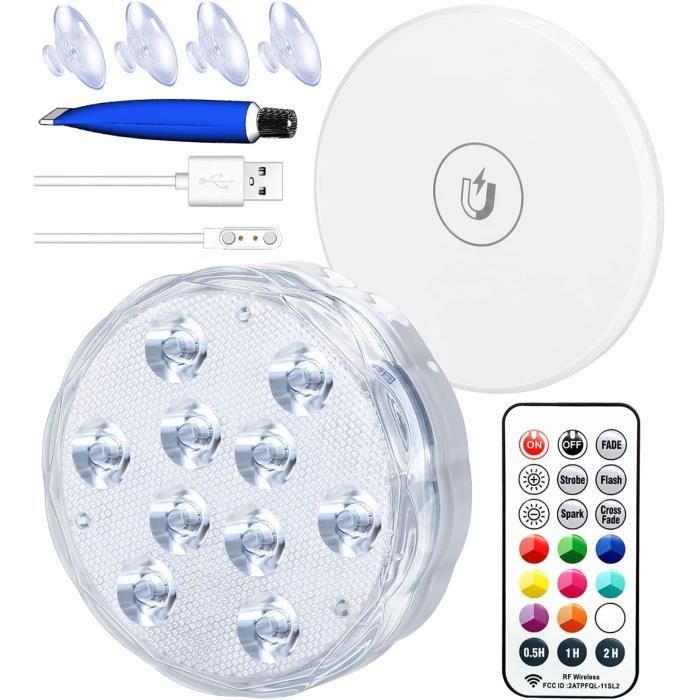 Rechargeable Lumière LED Submersible, IP68 Aimant Lampes Sous-Marines ...