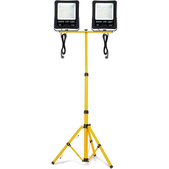 YUENFONG Projecteur LED 2*200W avec trépied - Projecteur de travail à LED étanche IP66, Blanc ...