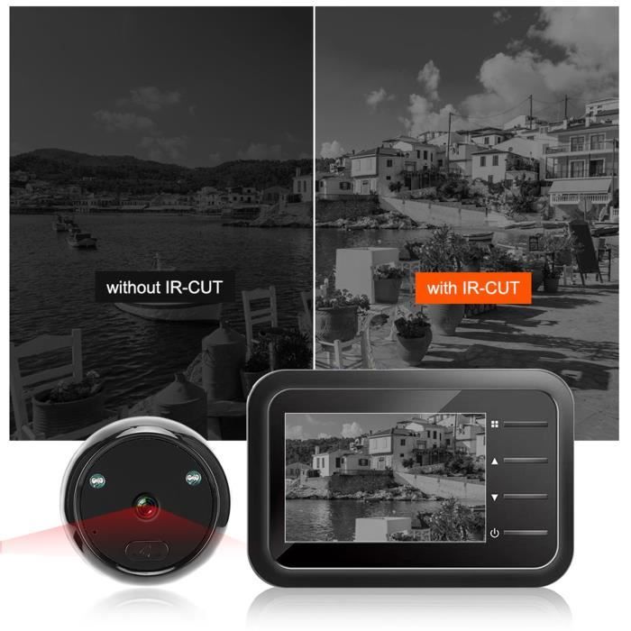 ZJCHAO Visionneuse infrarouge de porte Sonnette Vidéo 2,4 Pouces ...