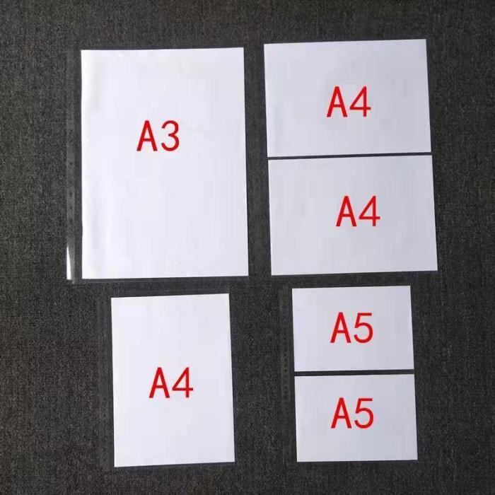 A3-11-2 - Pochettes perforées en plastique transparent, Chemises de ...