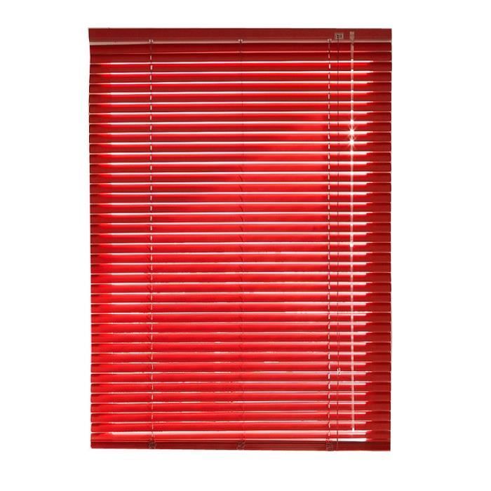 MADECOSTORE Store Vénitien Aluminium 25mm sans perçage - Rouge - L107 x ...