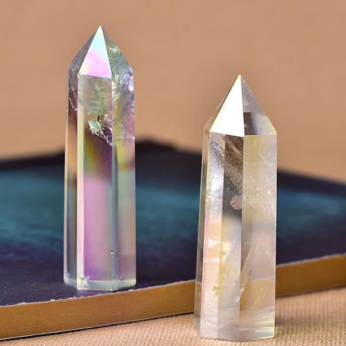 Pierre,Barre hexagonale en cristal 100% naturel, pointe de cristal ...